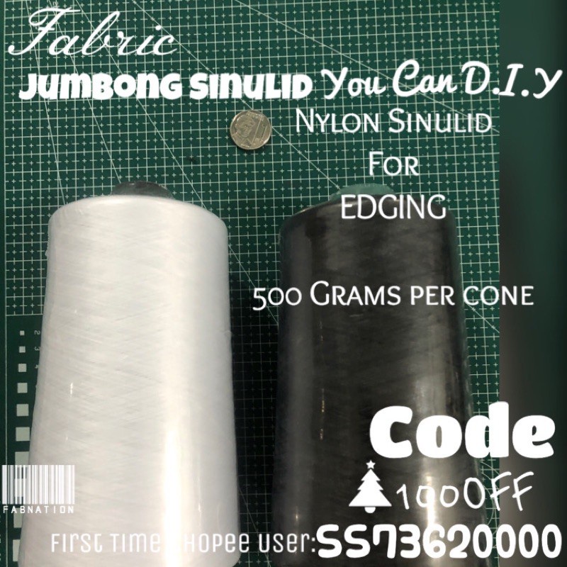 Nylon Sinulid thread black and white 500grams or half kilo | Shopee ...