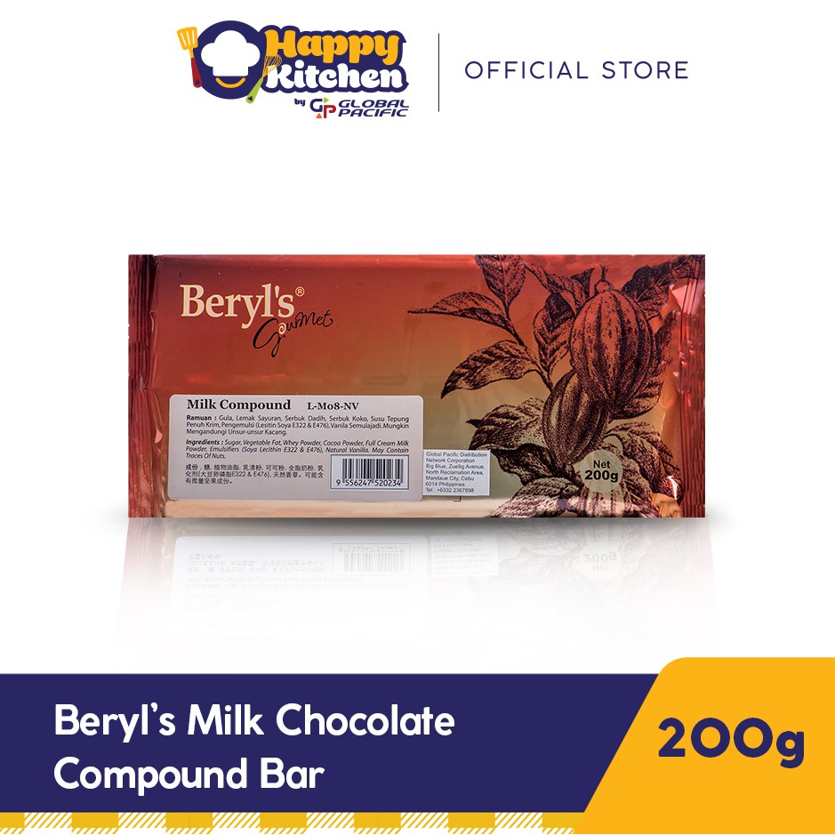 Beryl's 8% Milk Chocolate Compound Bar 200g | Shopee Philippines
