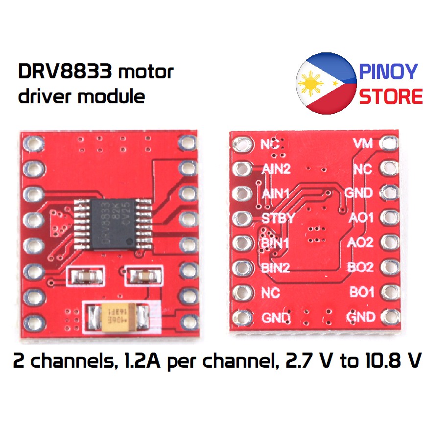 DRV8833 Motor Driver Module Dual channel 1.2A per channel 2.7 V to 10.8 V | Shopee Philippines