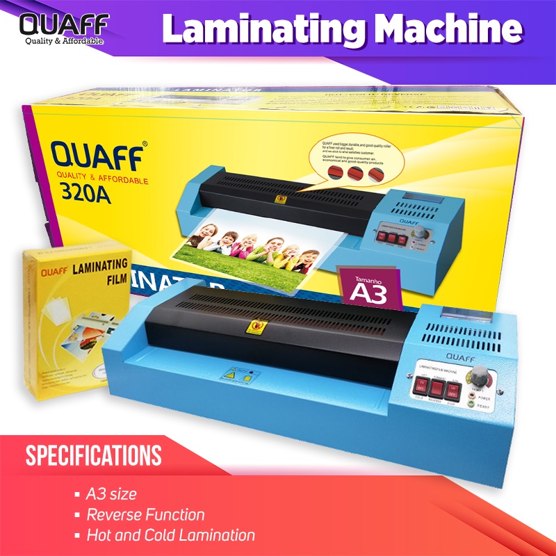 A3/A4 QUAFF Laminator Machine HOT/COLD/REVERSE 220v Heavy Duty ...