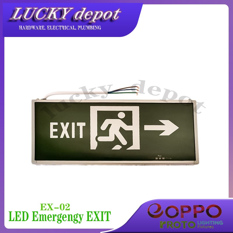 Emergency Exit Safety LED Sign EX-02 (EOPPO/ROTO) | Shopee Philippines