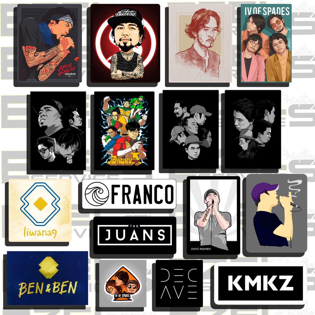 OPM Band stickers Glossy Vinyl Laminated | Shopee Philippines