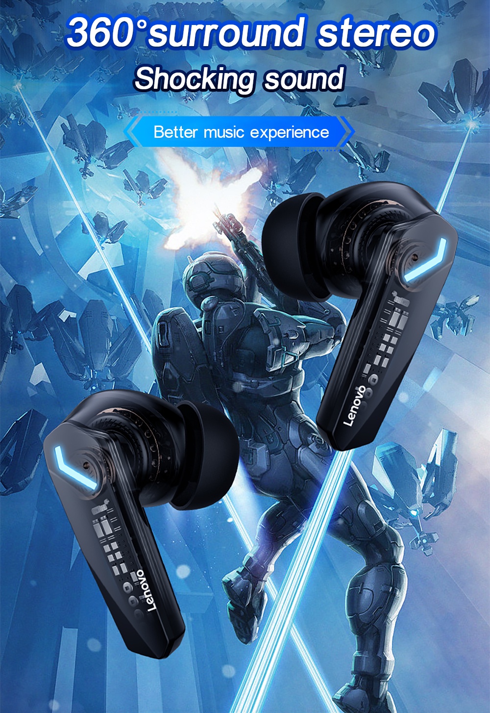 Lenovo Gm2 Pro Tws Gaming Wireless Earphones Bluetooth 5 3 Low Latency