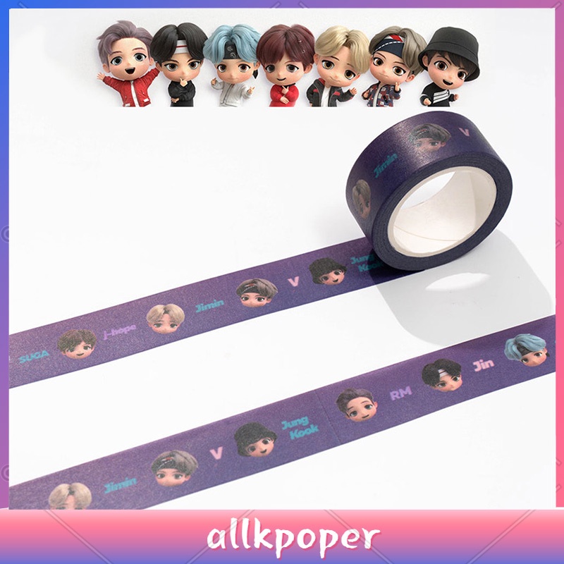KPOP BTS BT21 Masking Washi Tape DIY Adhesive Tapes Stickers | Shopee ...