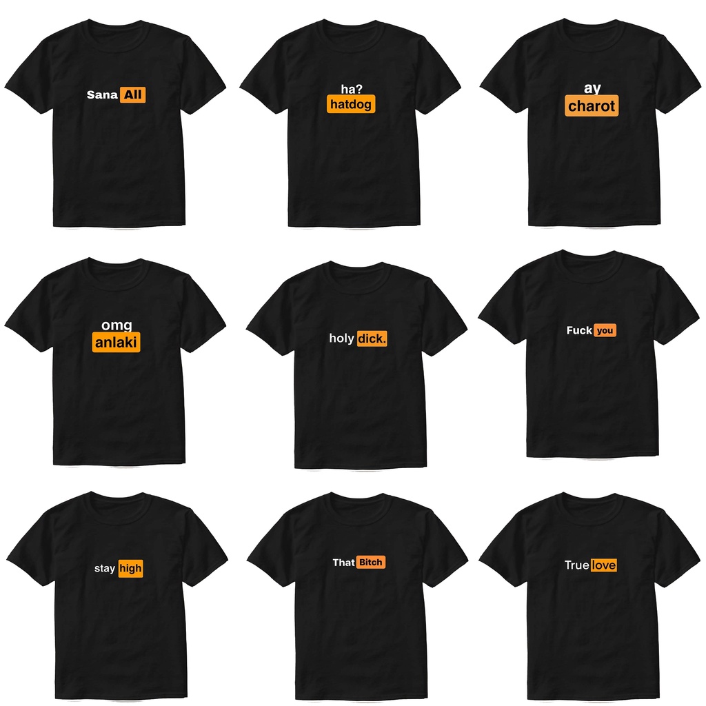 T828 MEME LOGO SHIRT BLACK COTTON SPANDEX FOR MEN WOMEN TEENS | Shopee ...