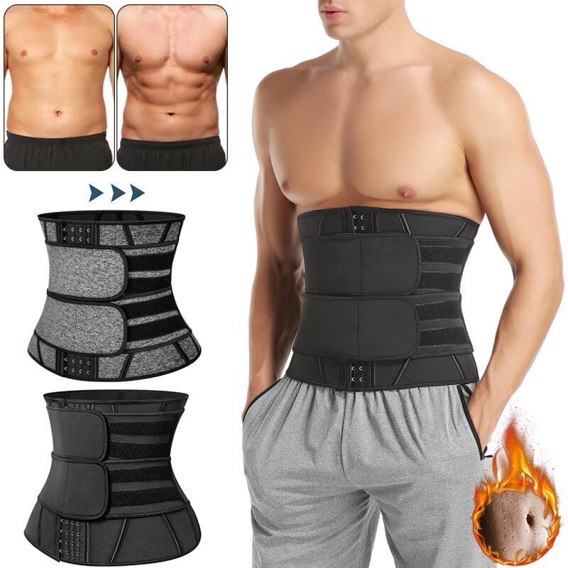 D45-Men Workout Waist Trainer Tummy Slimming Sauna Body Shaper Trimmer ...