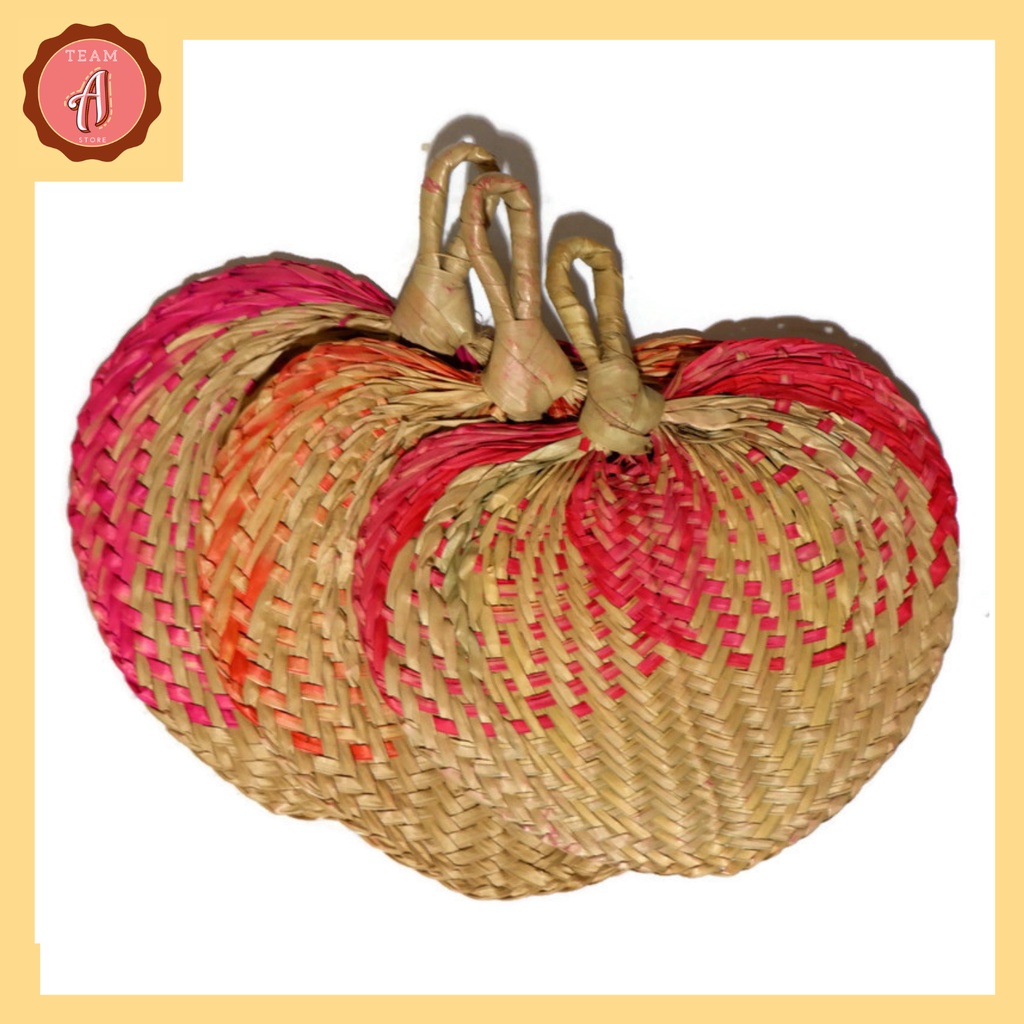 3 Pieces Locally Made Abaniko Assorted Design Hand Weaved Pamaypay Native Filipino Cool Summer