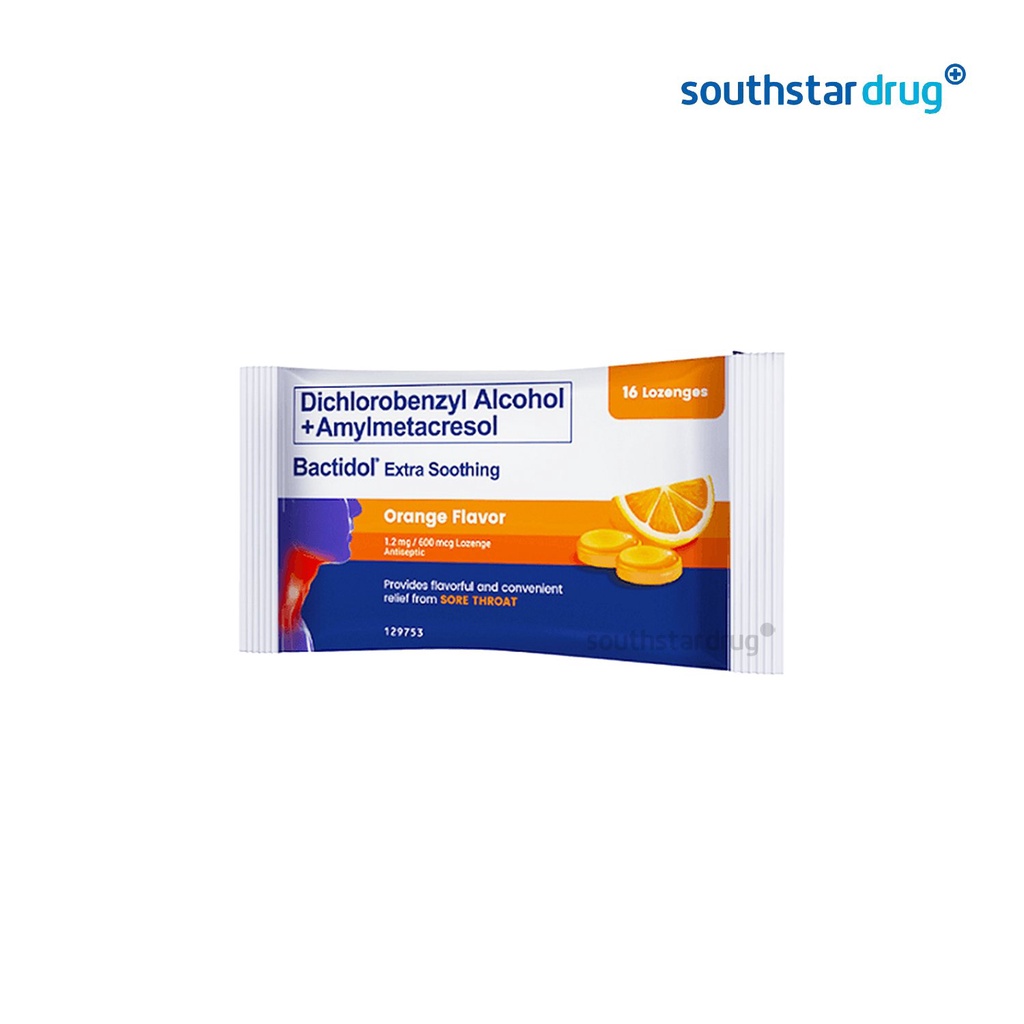 Bactidol Extra Soothing 1.2 mg / 600 mcg Orange Lozenges - 16s | Shopee ...
