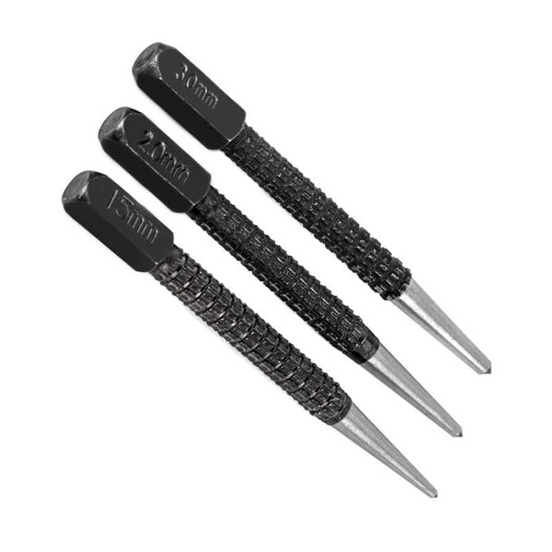 3pcs High-carbon Steel Center Punch Set 10cm Non Slip Center Punch For ...