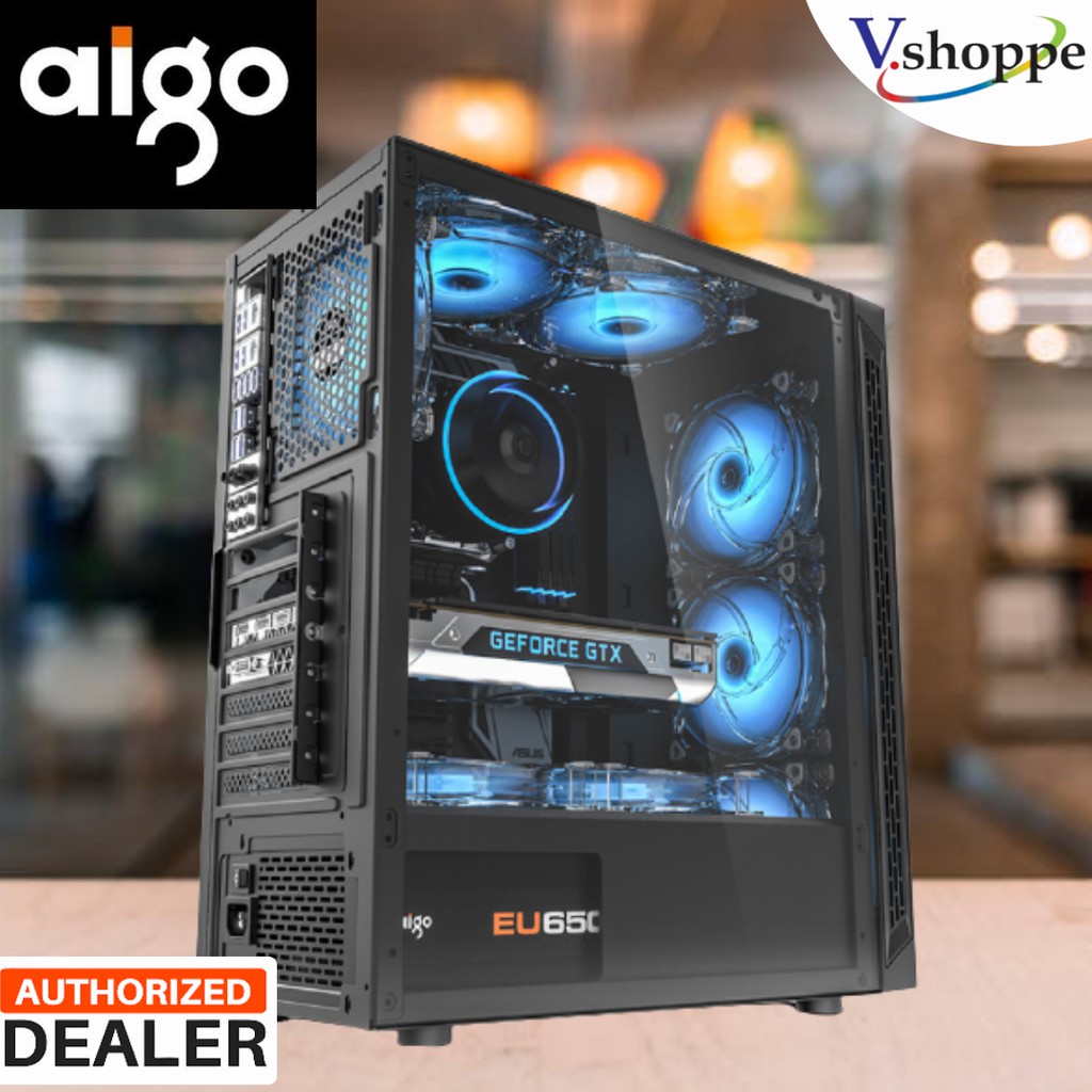 Aigo ATX Gaming PC Computer Desktop Case Casing One Side Acrylic Panel ...