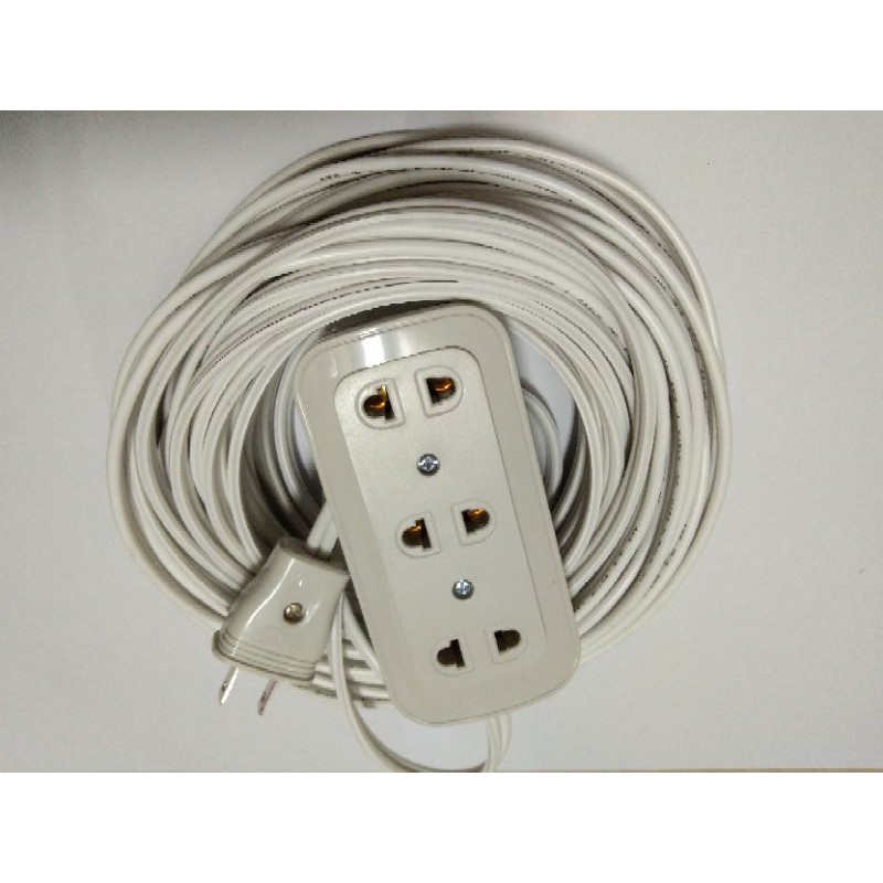 20 meters Heavy Duty Extension Cord wire (3)Three Gang flat cord #16 ...