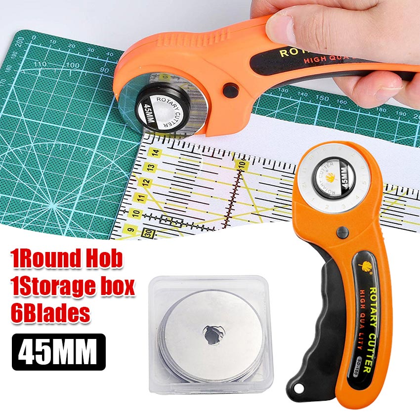 45mm Manual Rotary Blade Cutter Sewing Cutting Paper Cloth Fabric ...