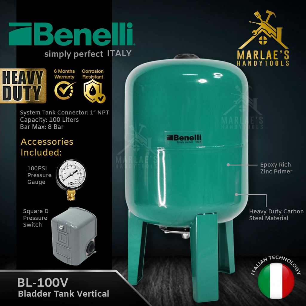 Benelli Bladder Tank Vertical Type 25 Gallons BL-100V | Shopee Philippines