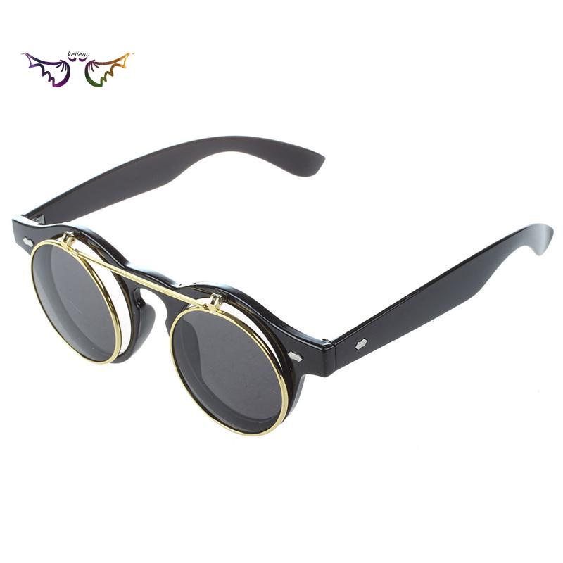 Cute Uni Goth Goggles Glasses Retro Flip Up Round Sunglasses | Shopee ...
