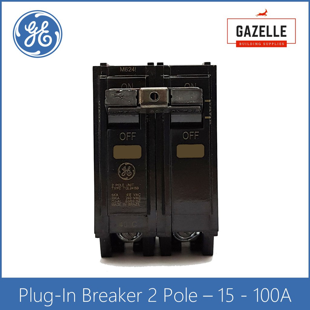 GE TQL 2 Pole Plug In Breaker - 15 - 100 Amperes | Shopee Philippines