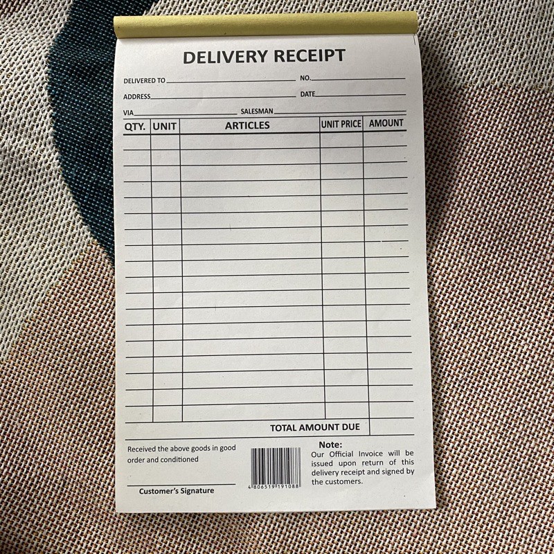 10 Pads Ordinary Delivery Receipt DR Resibo 50 sets per pad 10 pads per ...