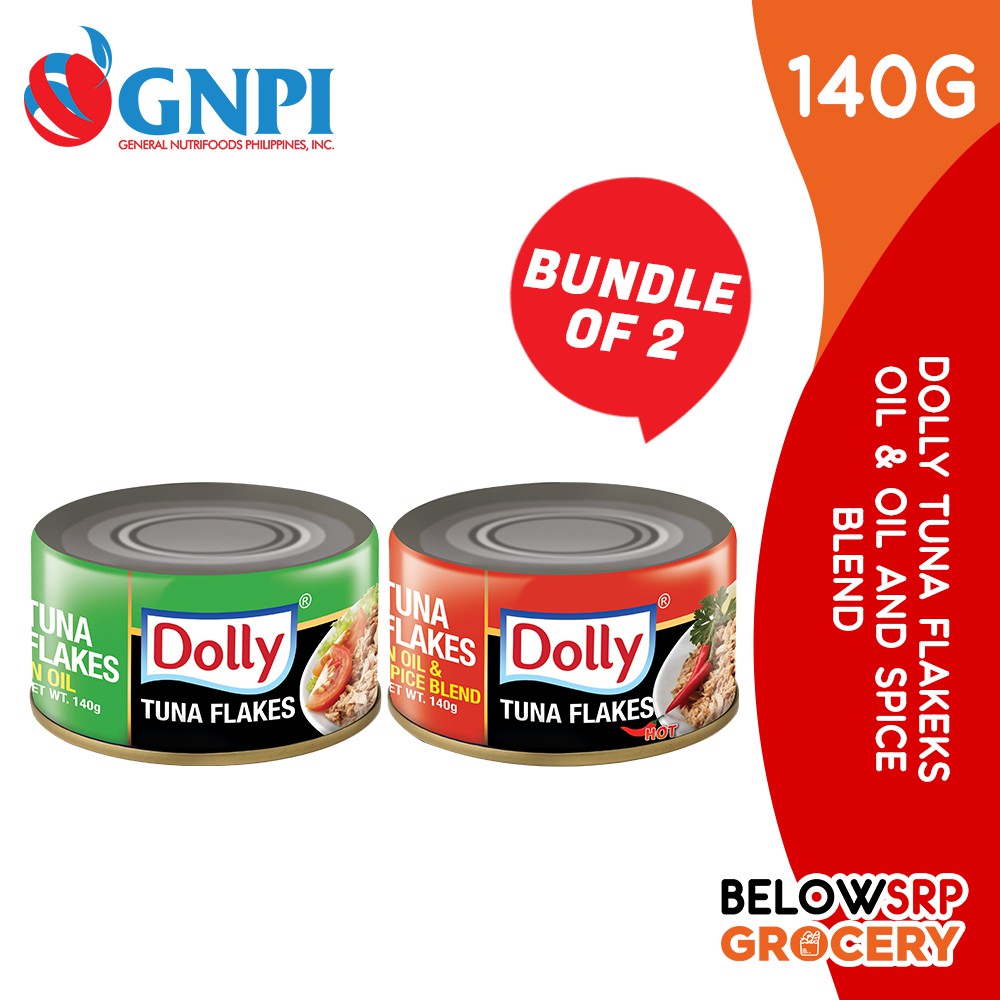 BelowSrp Grocery Dolly Tuna Flakes 140g Bundle of 2 Flavors (Oil ...