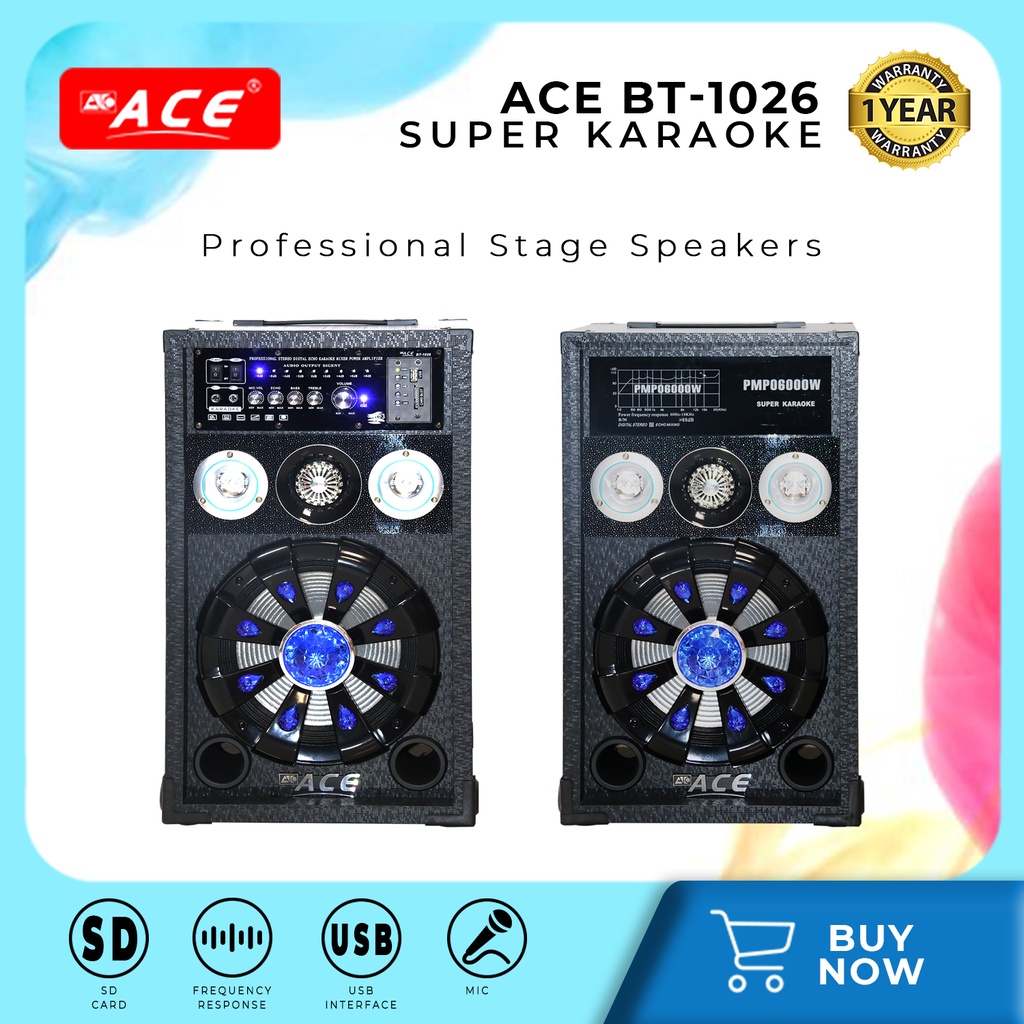 ACE BT-1026 10" Speaker with built in Amplifier | Shopee Philippines