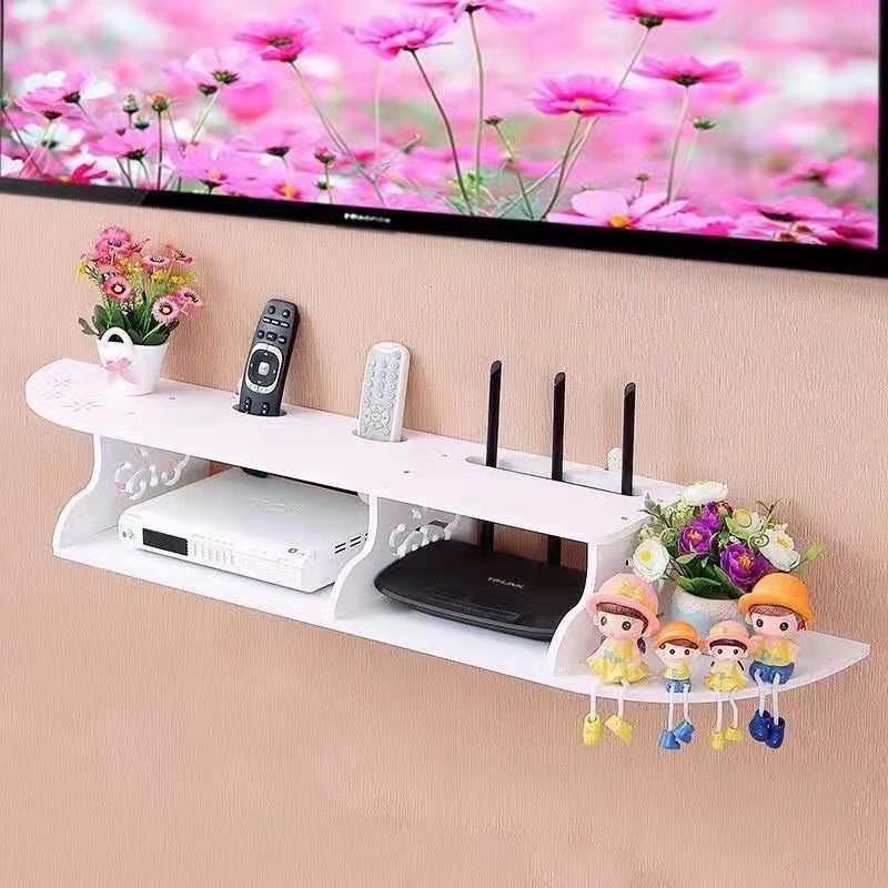 Wall Shelf Drilling Hanging Shelf Storage Rack Router Wireless Wifi TV ...