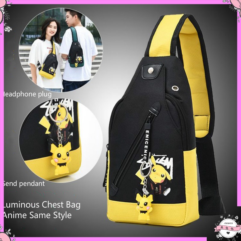 FCE Male Stylish Popular Logo Pikachu Shoulder Bag Crossbody Bags Men ...
