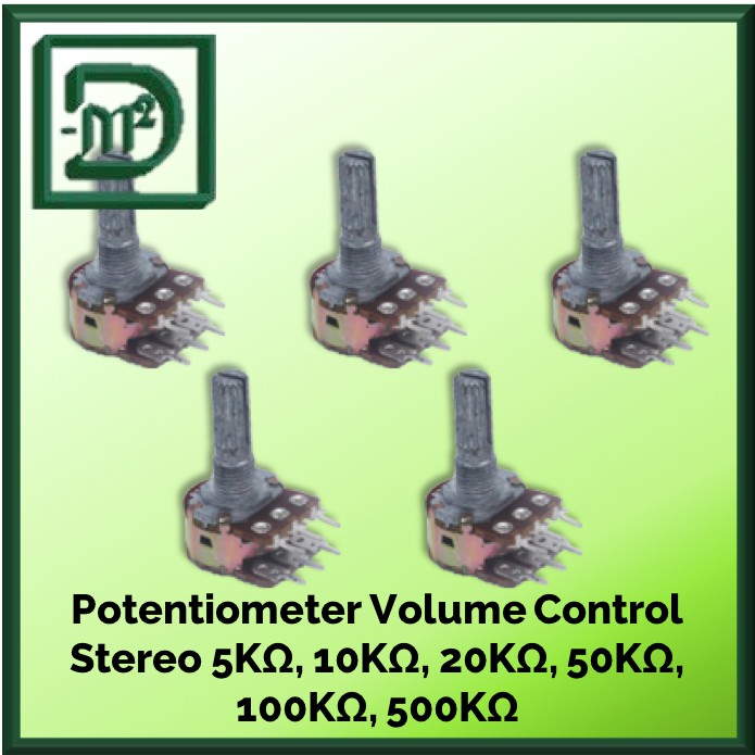 Potentiometer Volume Control Stereo 5K, 10K, 20K, 50K, 100K, 500K (5pcs ...