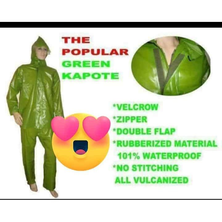 Lowest Price Vulcanized double lock heavy duty thick green kapote ...