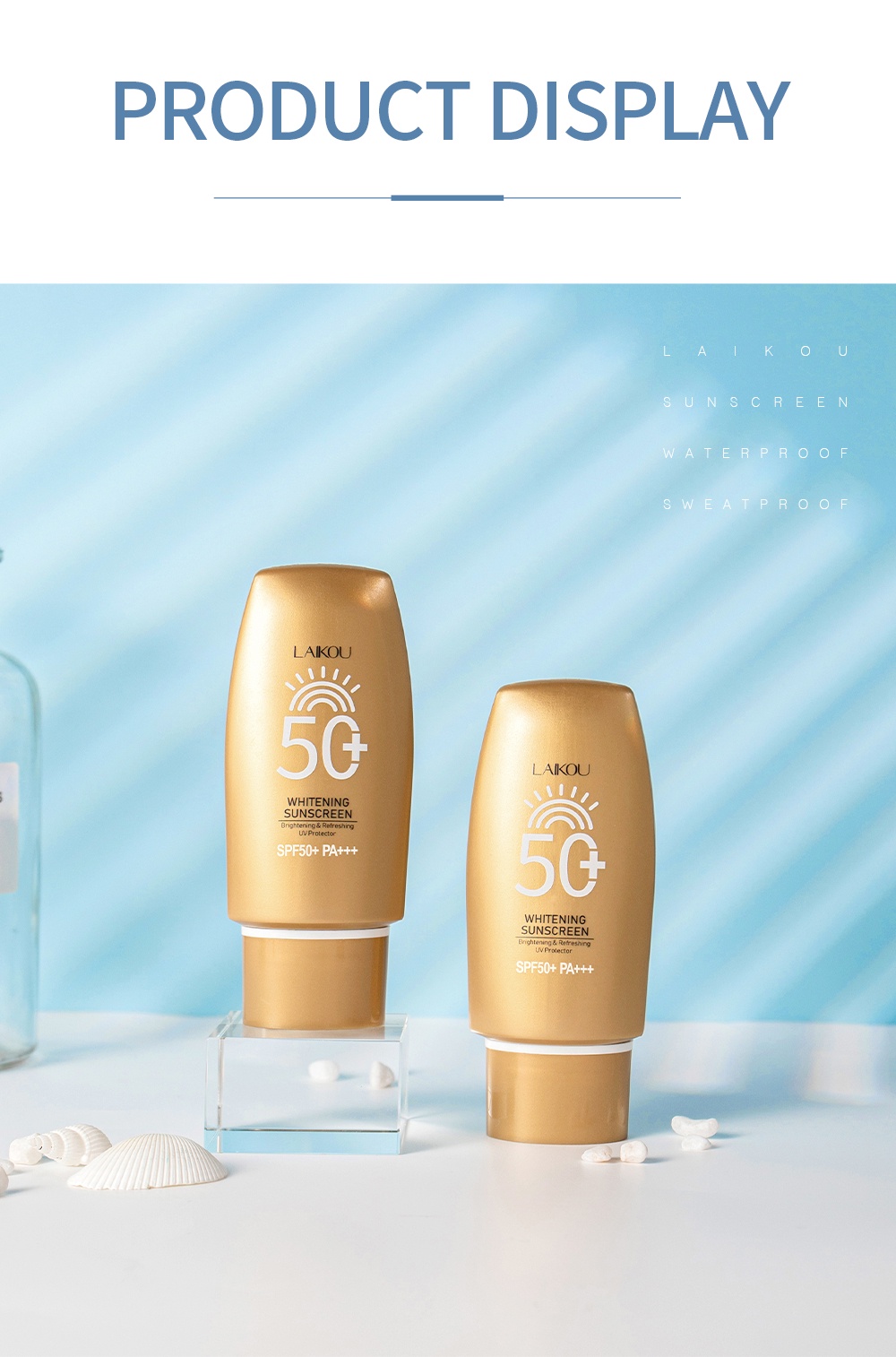 LAIKOU Whitening Face Body Sunscreen SPF50 PA+++ Sunblock Suncream Anti ...