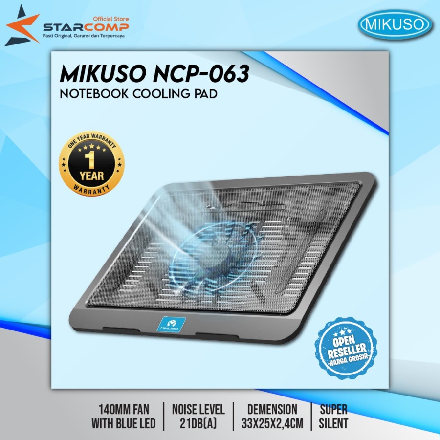 Cooler Pad Mikuso NCP-063 Cordie-1 Notebook Cooling Pad Fan NCP 063 | Shopee Philippines