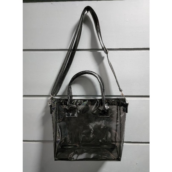 Transparent Fashion Tote Bag RINA (BUY 10 GET 1 FREEBIE) | Shopee ...