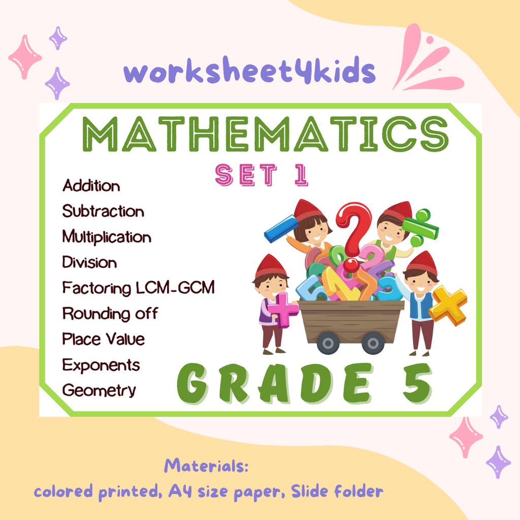 64, Pages Grade 5 Mathematics SET 1 - (2 PAGES PER SHEET) | Shopee ...