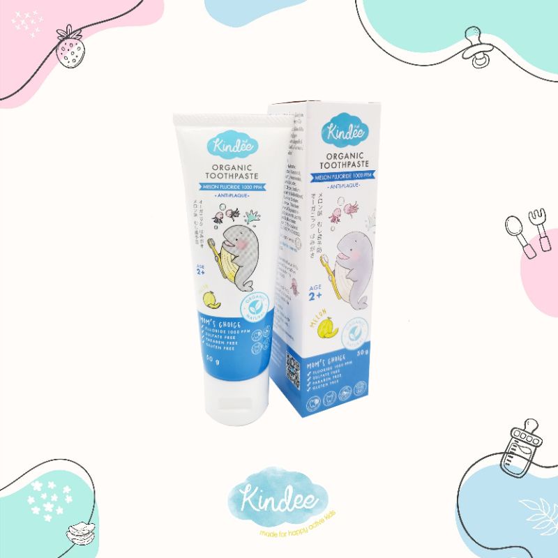 Kindee Organic Toothpaste 1000ppm for 2y+ & up (Melon Flavor) | Shopee ...