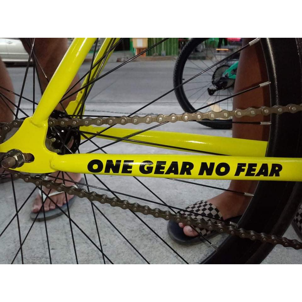 Fixie One Gear No Fear Sticker Bike Decal | Shopee Philippines