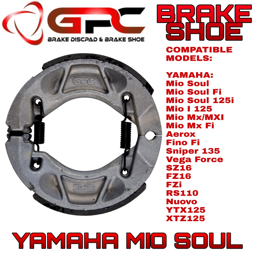 GPC Brake Shoe for YAMAHA Mio/Soul/Fi/125i/I 125/Mx/MXI/Aerox & Fino Fi ...