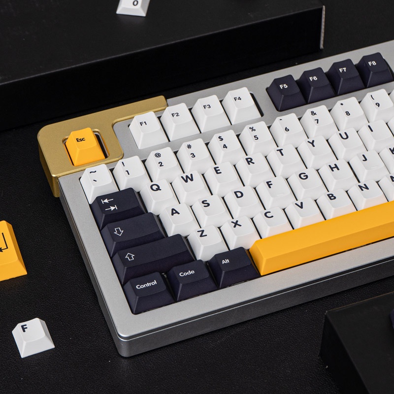 Gmk Black And White 138 Keys Cherry Profile Minimalist PBT Keycap Dye ...