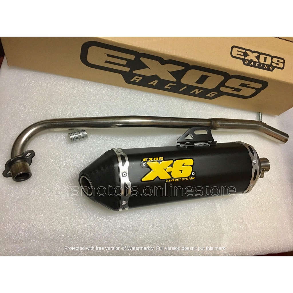 EXOS Full Exhaust System X6 Silent Pipe For HONDA WAVE DASH | Shopee ...