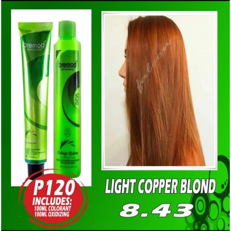 Light Copper Blond Bremod Hair Color with Oxidizing 100ml | Shopee ...