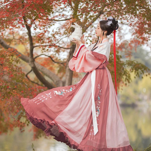 Chinese Traditional Plus Size Hanfu Costume Women Folk Dance Clothing ...