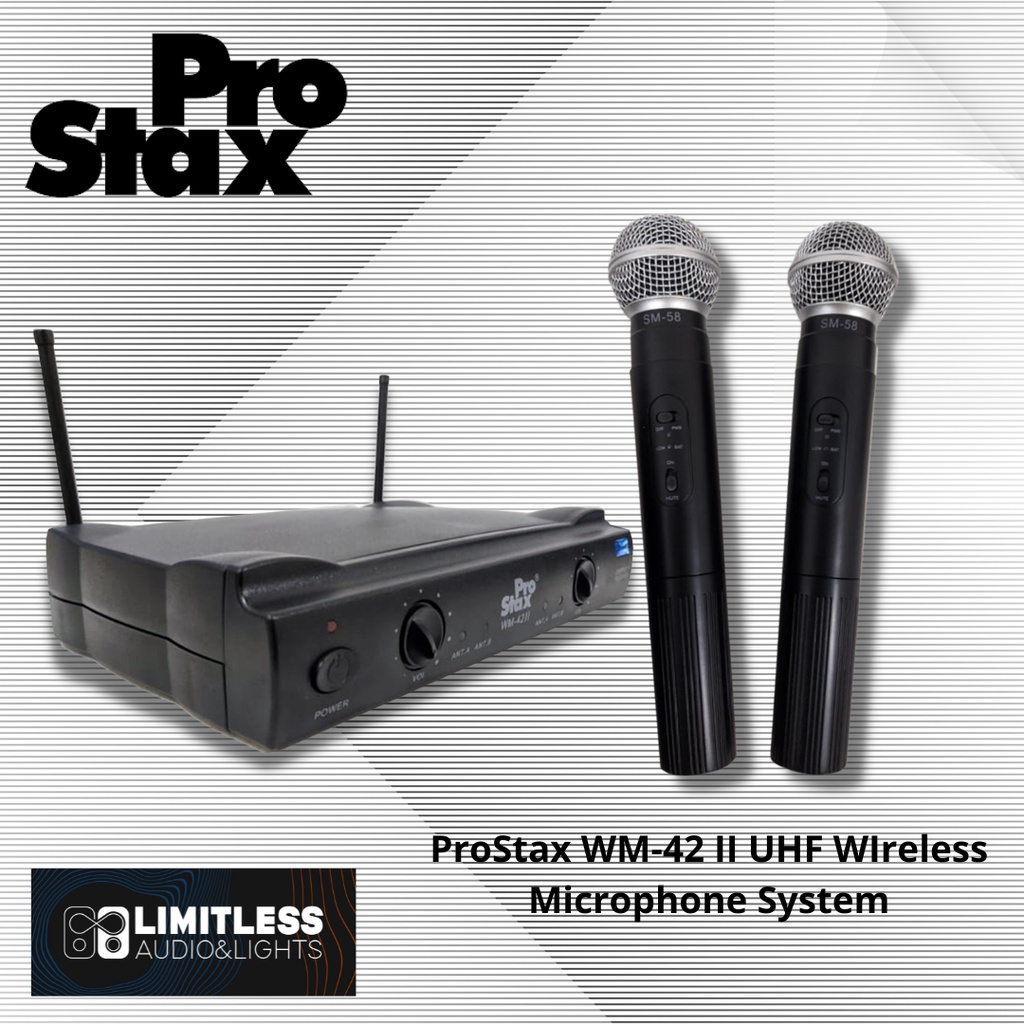 ProStax WM-42 II UHF WIreless Microphone System | Shopee Philippines