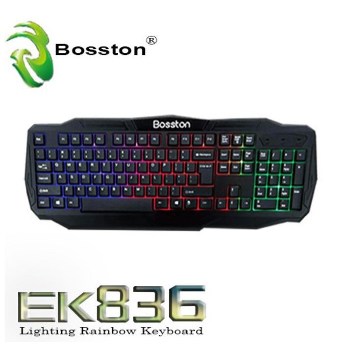 BOSSTON KEYBOARD EK836 RGB LIGHTS | Shopee Philippines