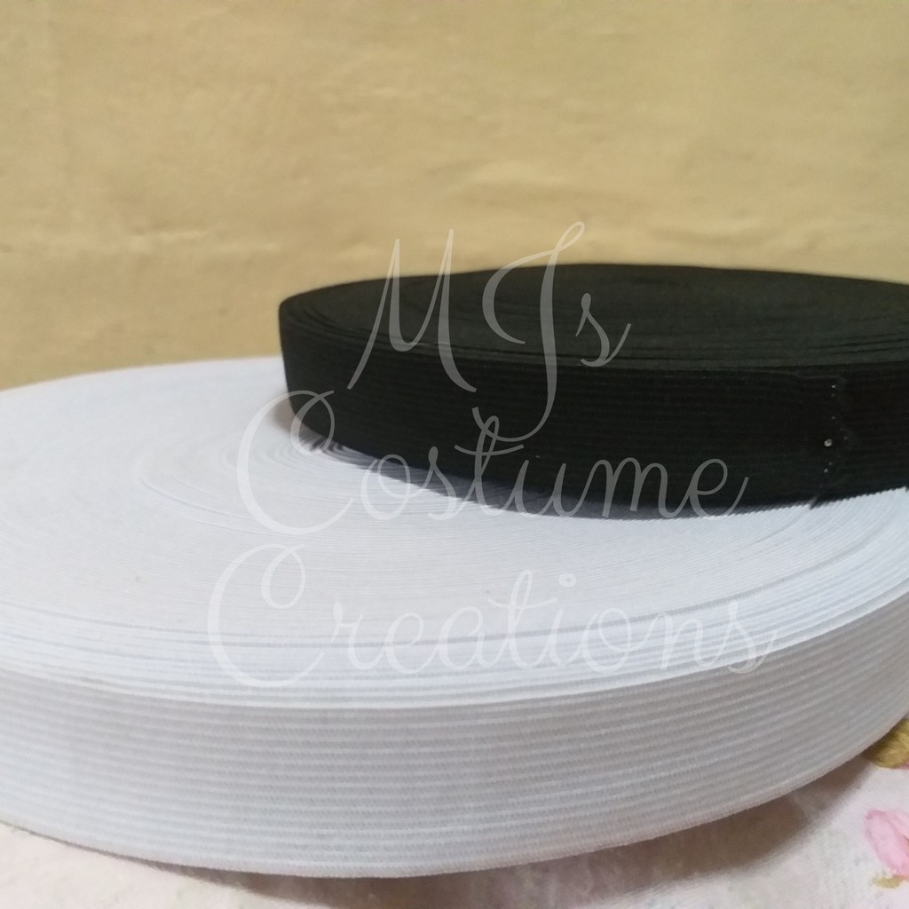 1 INCH GARTER PER 10 YARDS WHITE AND BLACK | Shopee Philippines