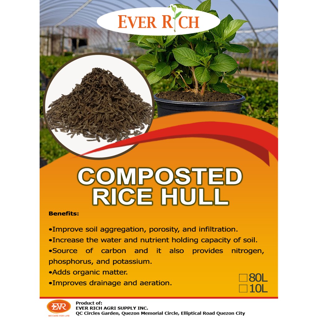 COMPOSTED RICE HULL ---- 10 Liter Can per Pack SUPER ENRICHED SOIL ...