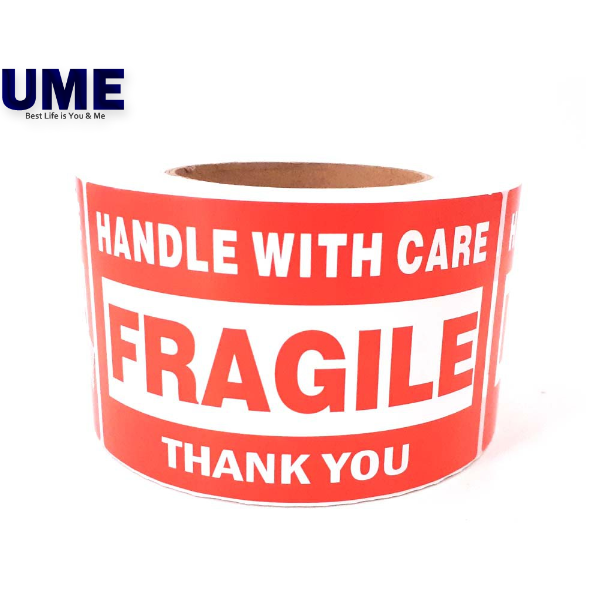 3x5 Inches 500Pcs/Roll Packing Warning Sticker Fragile Shipping Mailing ...