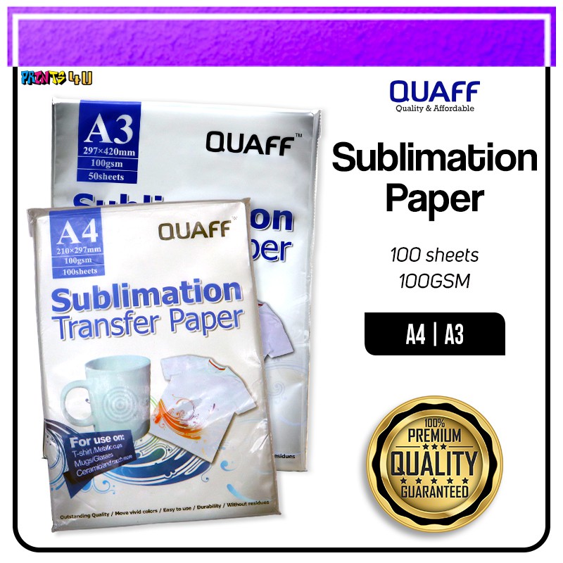 Quaff Sublimation Paper 100gsm Quick-Dry Green Back A4 A3 Size presyo ₱148