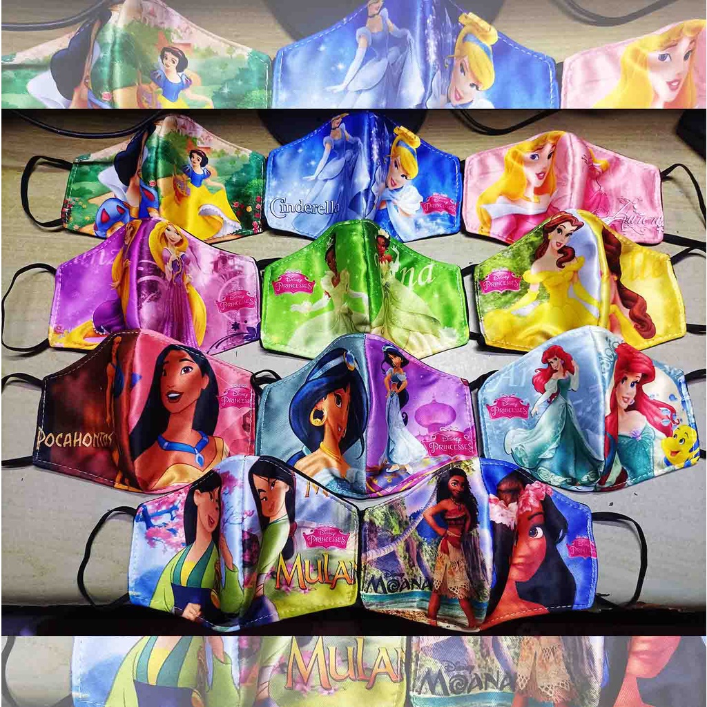 DISNEY PRINCESS - 2 Ply Quality Washable Stylish Face Mask | Shopee ...
