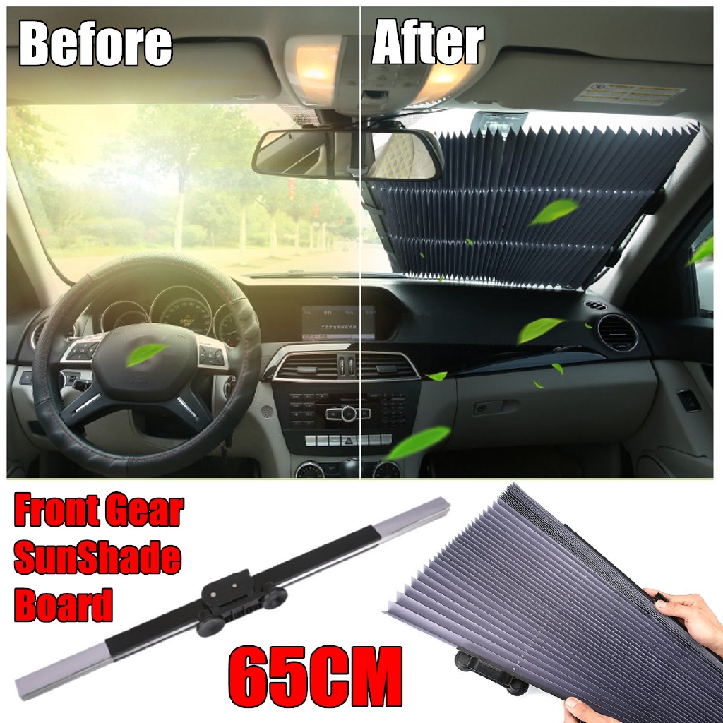 65CM Car Retractable Front Windshield Sun Shade Visor | Shopee Philippines