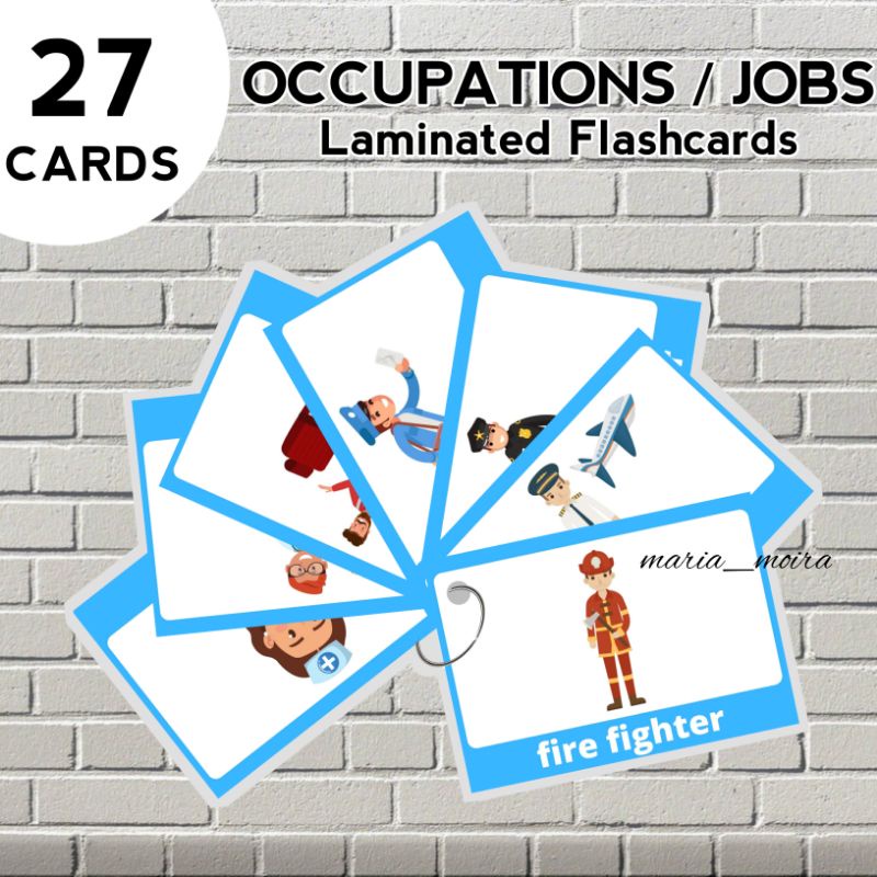 JOBS Laminated Flashcards | 27 PCS | Occupations Teaching Cards for ...