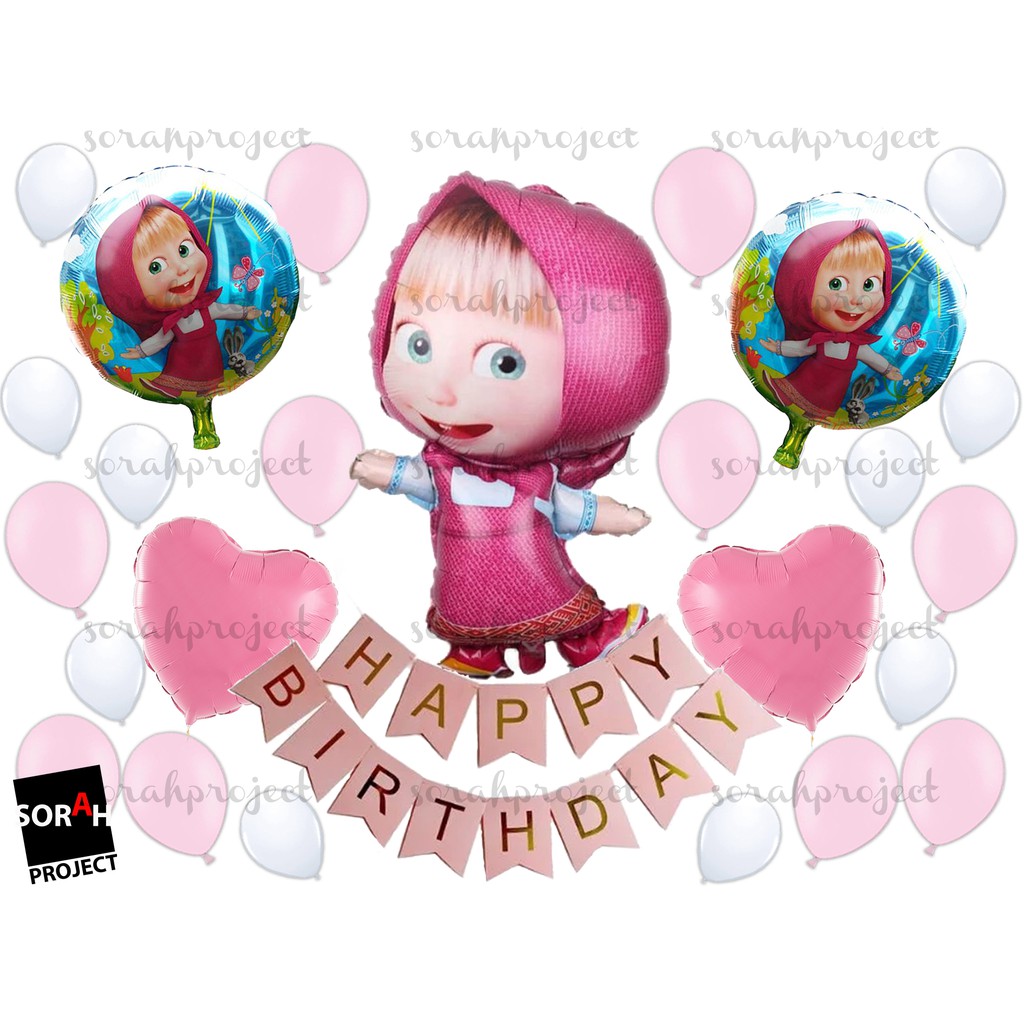 Masha & Bear - MASHA Balloon Birthday Party Theme Set Package | Shopee ...