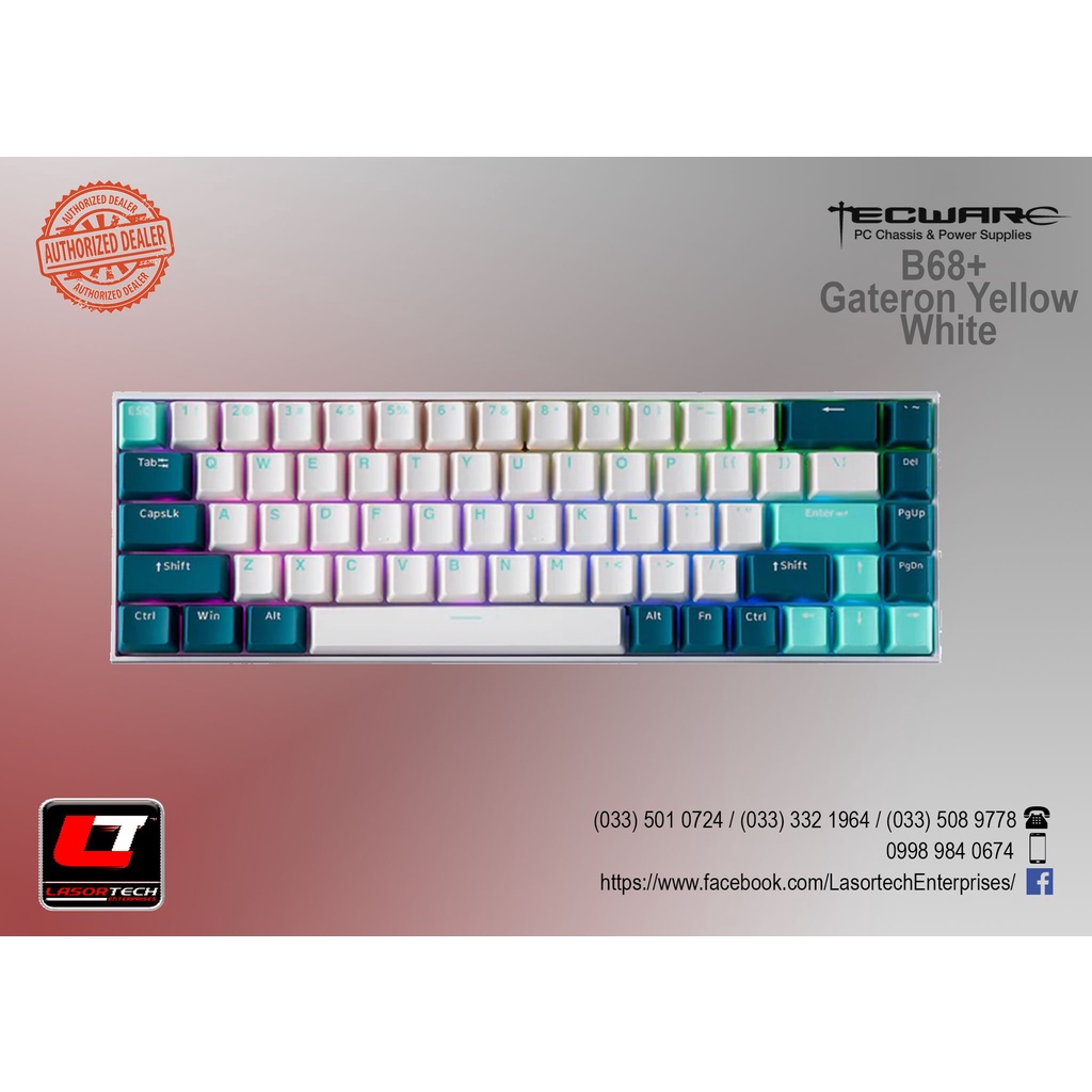 Tecware B68+ 3-Mode Wireless Gateron Yellow Switch Linear Mech ...
