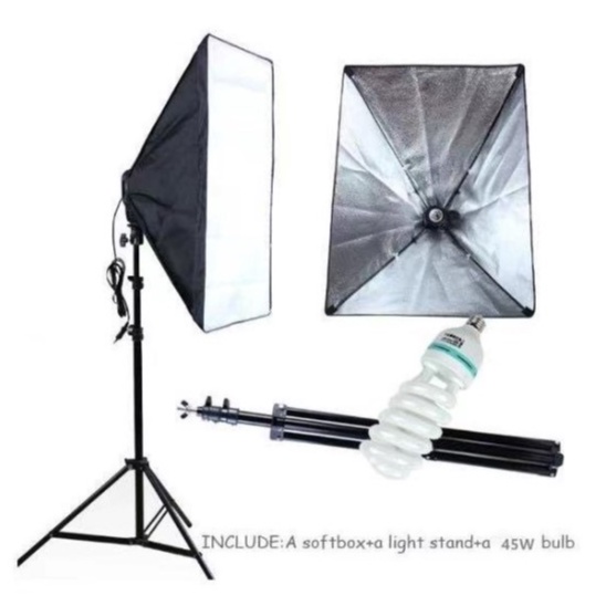 Photography Lightning Kit 50*70cm Softbox Umbrella 2m Light Stand ...