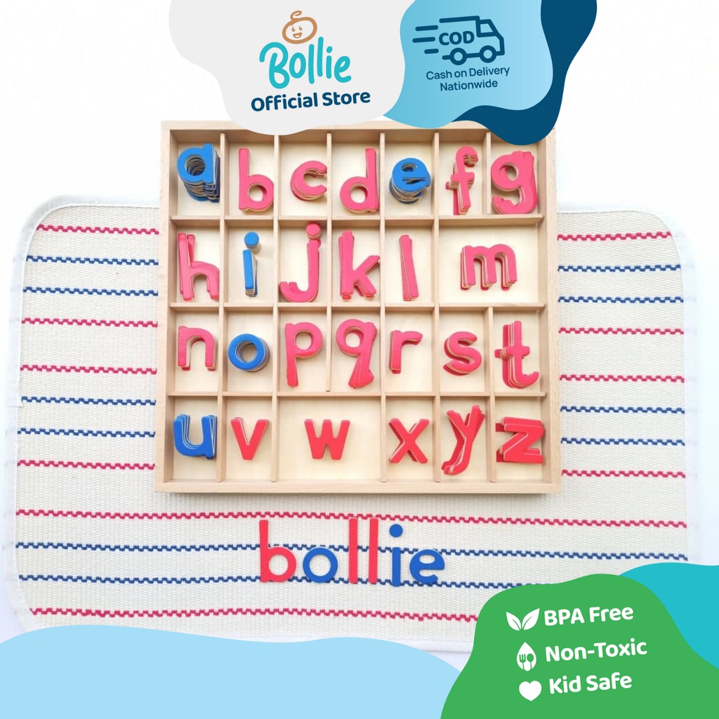 Bollie Baby Montessori Movable Alphabet with Rug | Shopee Philippines